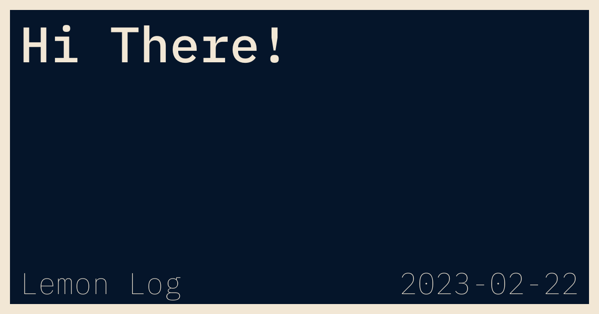 Hi There! Welcome to Lemon Log!